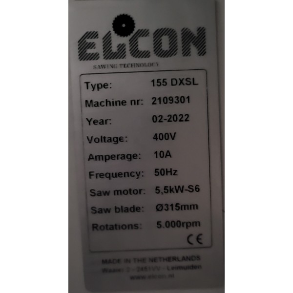 Scie à panneaux verticale Elcon type 155 DSXL Limpio N°2109301 de 2022